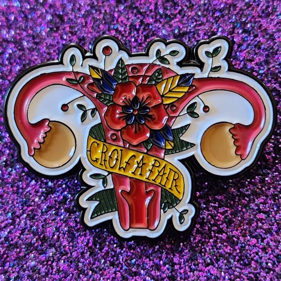 Boutique | Jewelry | 32 Uterus Grow A Pair Ovaries Fallopian Tubes Womens Empowerment Enamel Pin ...